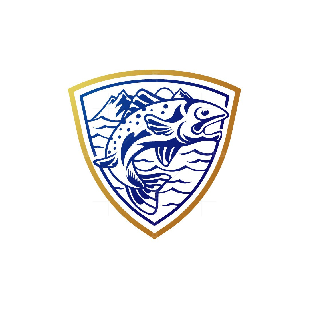 Fish Emblem Lake Camping Logo | Scalebranding