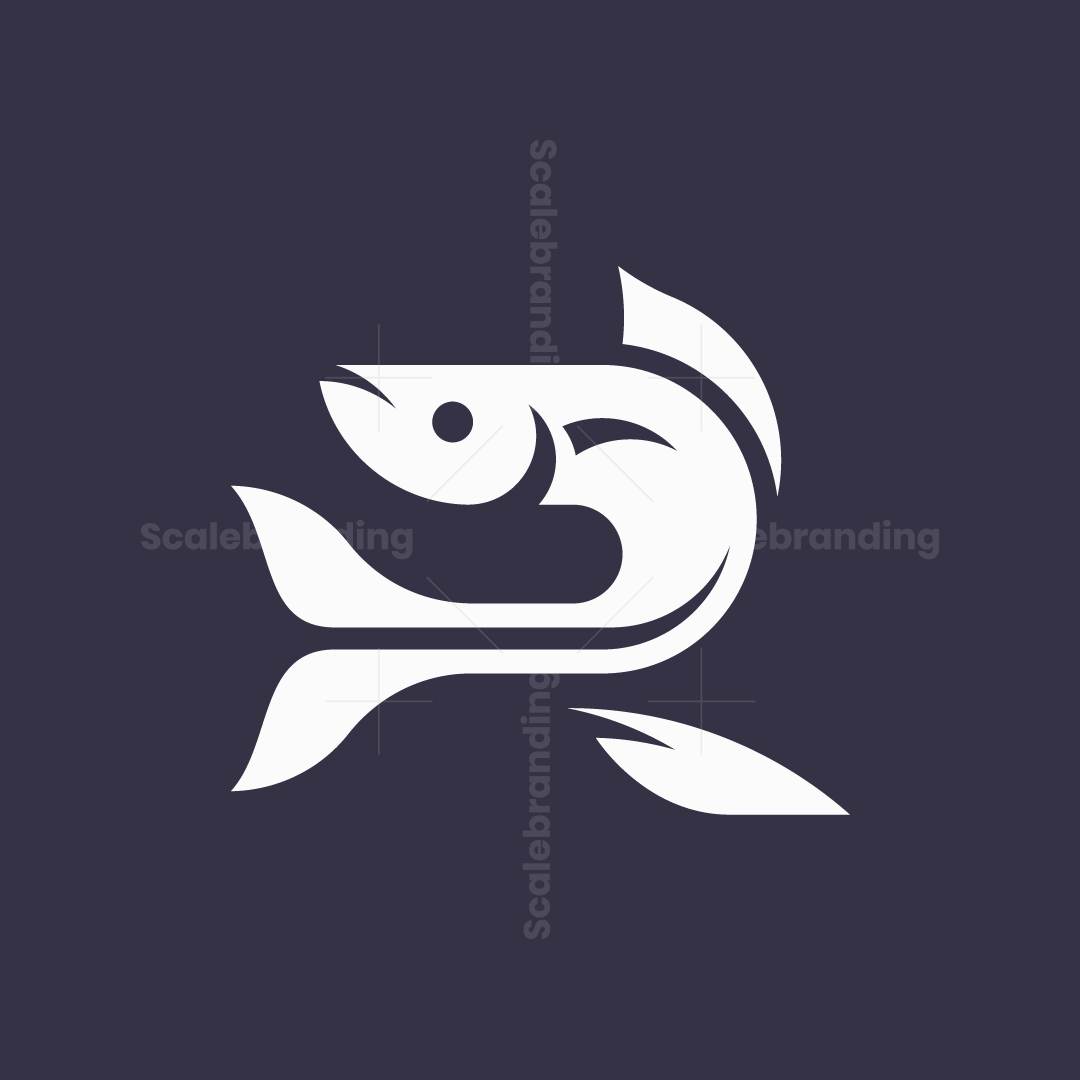 Fish Letter R Mark Logo | Scalebranding