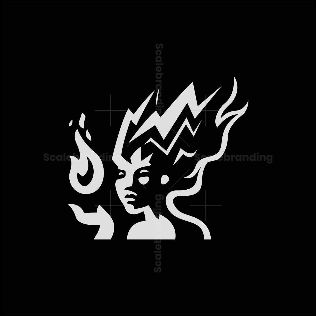 Flame Hair Fire Woman Logo | Scalebranding