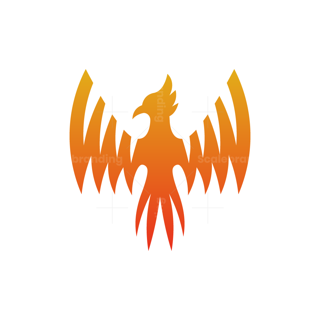 Stylized Flame Phoenix Bird Logo | Scalebranding