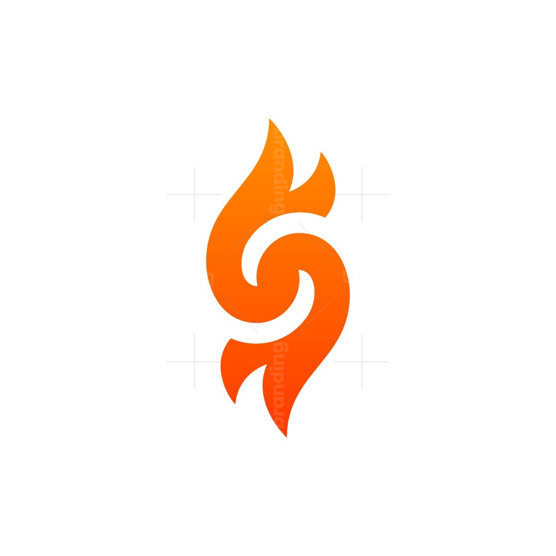 Orange Flame With Face Logo