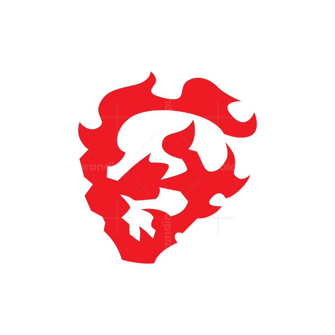 Flaming Devil Skull Silhouette Esports Logo Design | Scalebranding