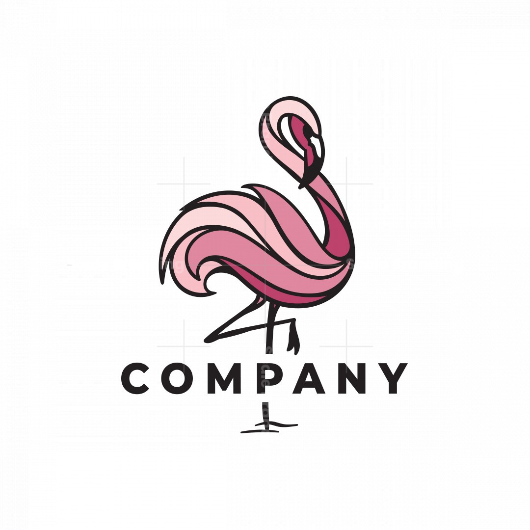 Abstract Creative Pink Flamingo Logo | Scalebranding