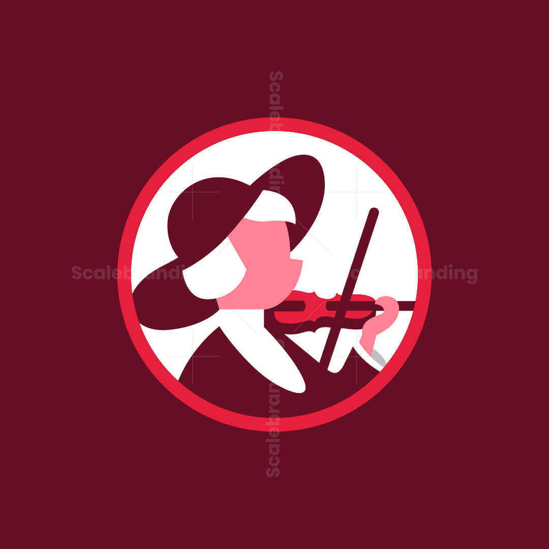 Floppy Hat Violinist Emblem logo | Scalebranding