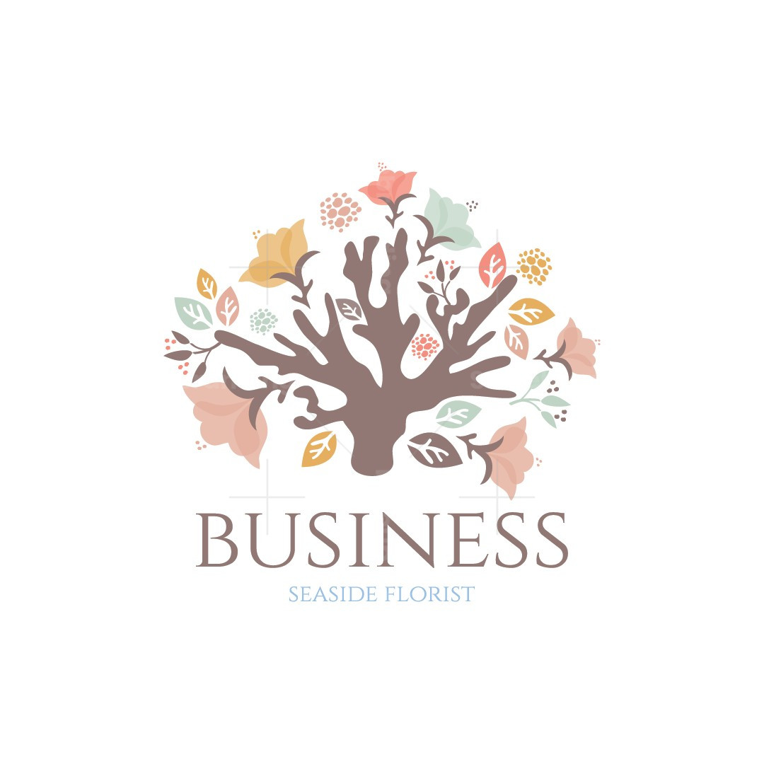 Floral Coral Seaside Florist Logo | Scalebranding