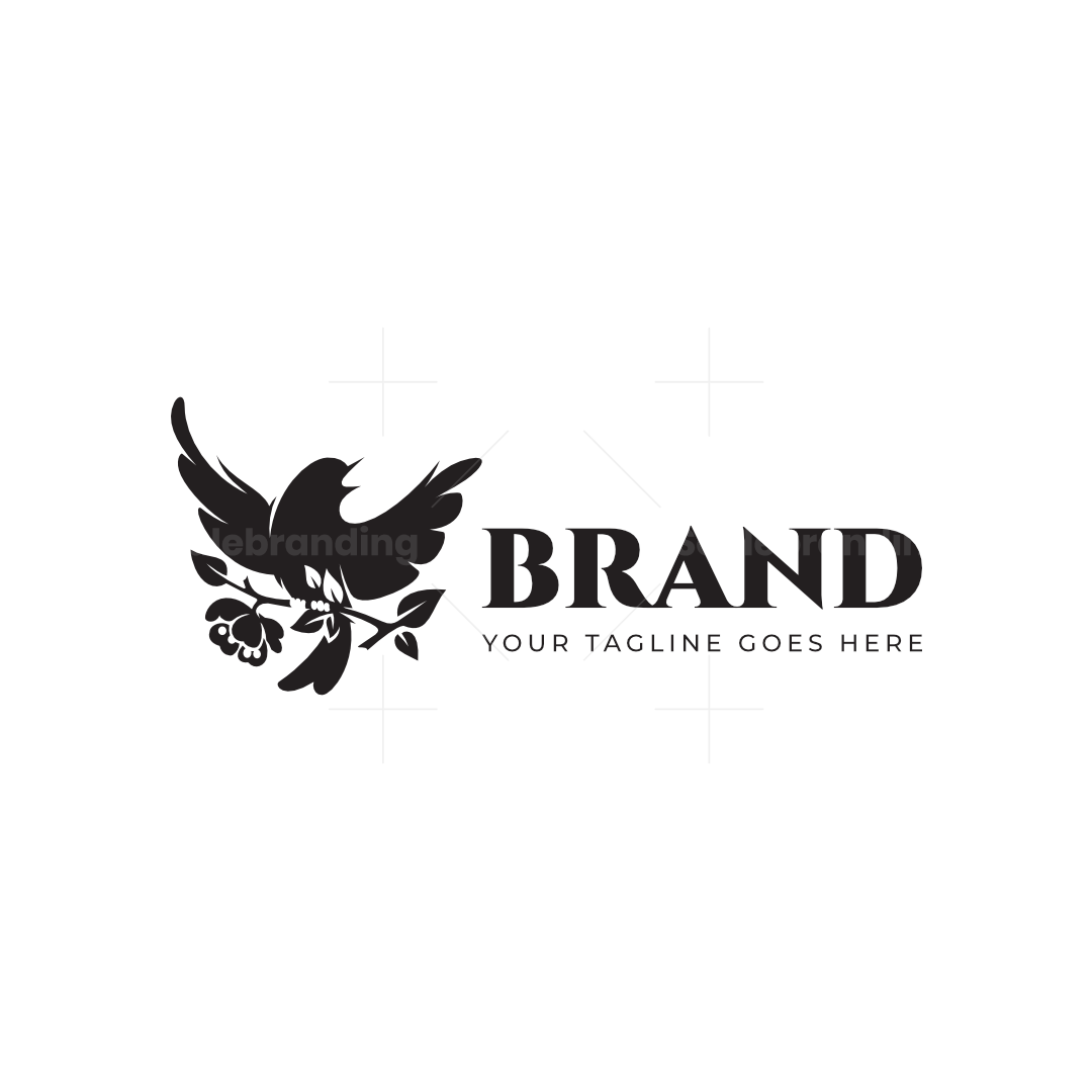 Graceful Bird With A Blooming Flower Logo | Scalebranding