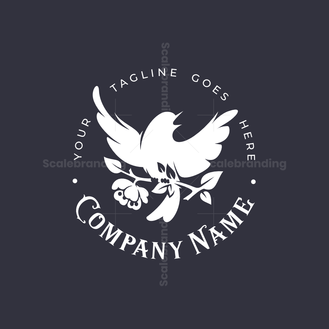 Graceful Bird With A Blooming Flower Logo | Scalebranding