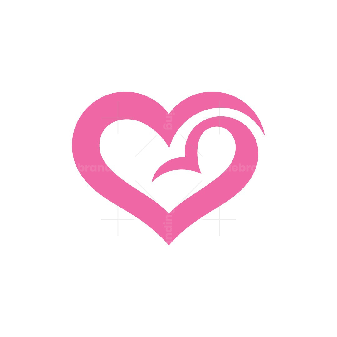 Flying Birds Pink Heart Logo | Scalebranding