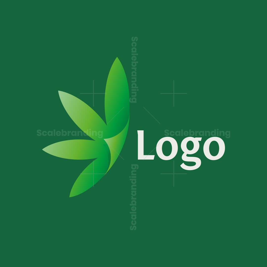 Folded Cannabis Leaf Logo | Scalebranding