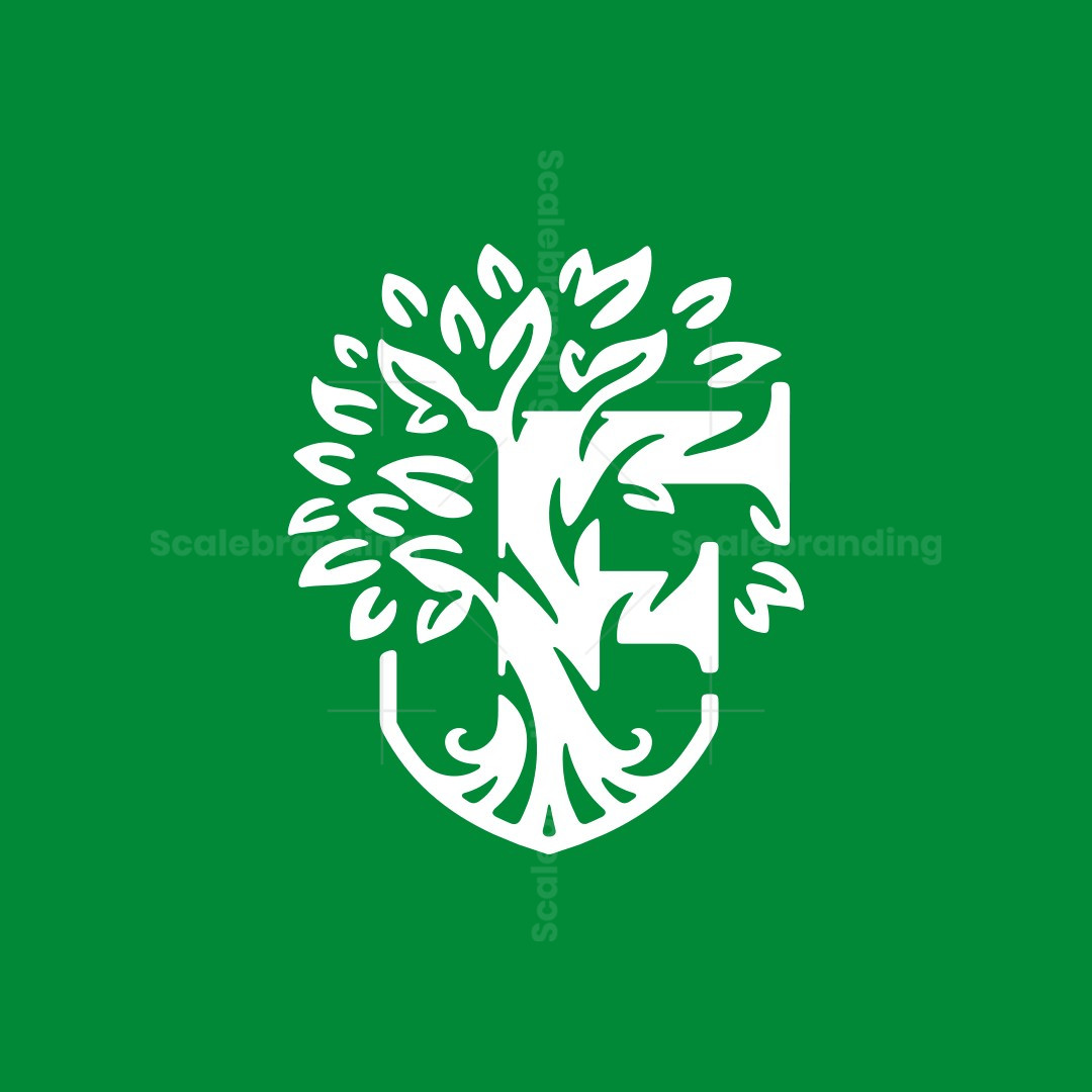 Forest F White Tree Logo | Scalebranding