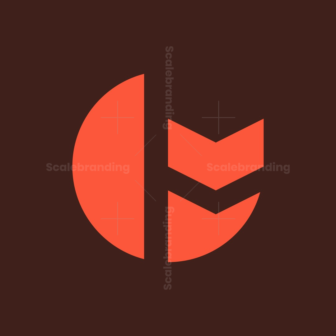 Geometric Fox Logo with Circular Accent in Bold Red | Scalebranding