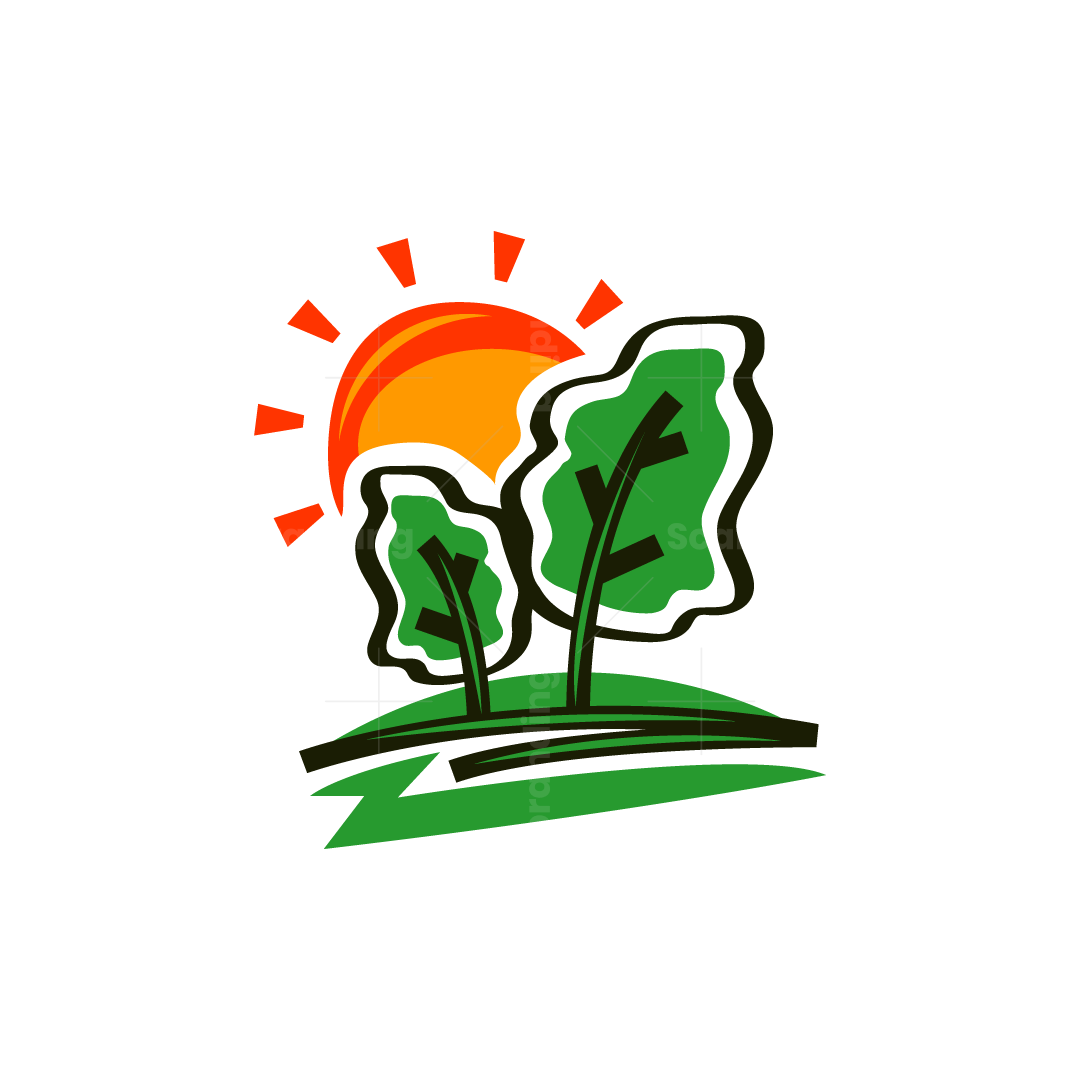 Fresh Sunny Green Tree logo | Scalebranding
