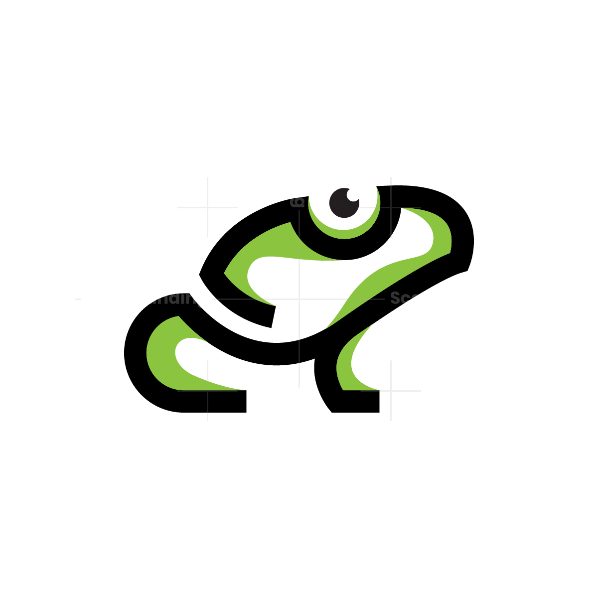 Frog Logo Linear Black Green Frog Logo | Scalebranding