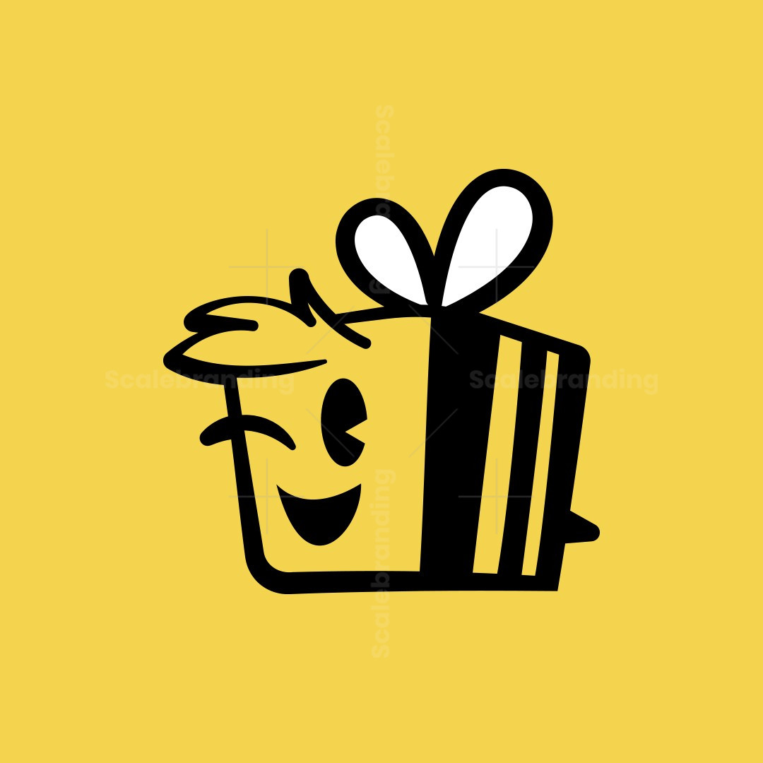 Fun box-shaped bee logo | Scalebranding