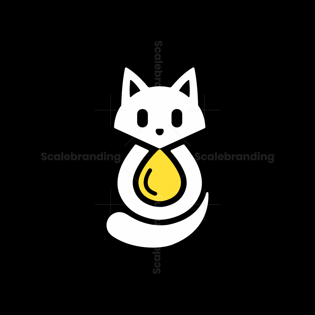 Cat drop Fun and cute logo | Scalebranding