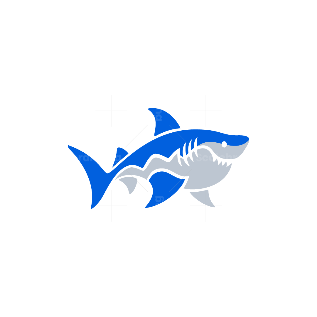 Fun White Shark Smiling Logo | Scalebranding