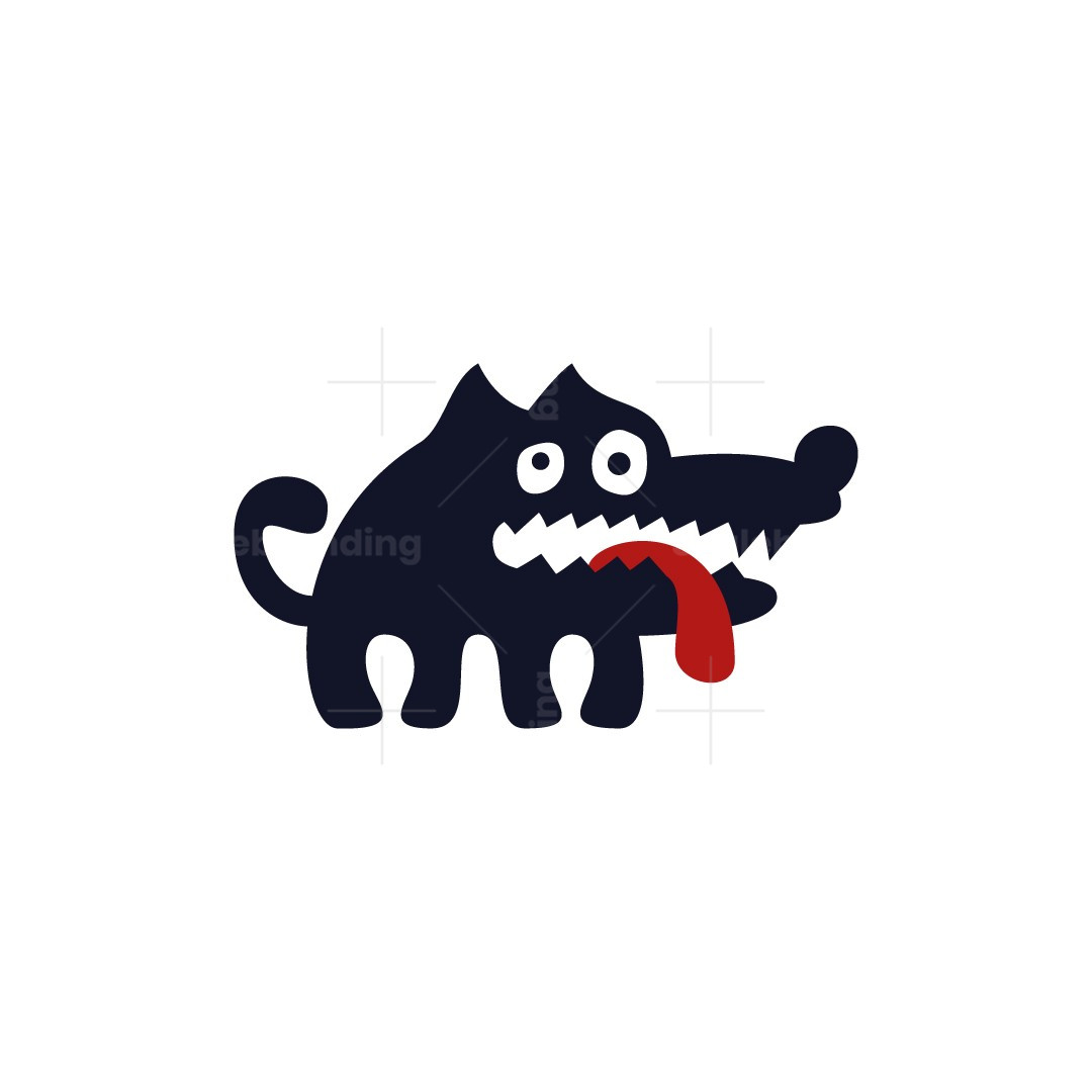 Crazy Wolf Logo Iconic Black Wolf Head Logo | Scalebranding
