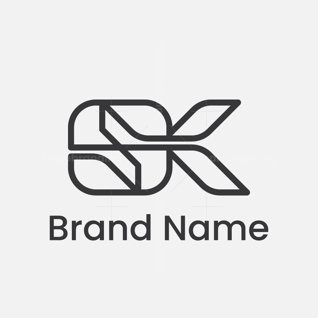 Lettermark S and K Futuristic Logo | Scalebranding
