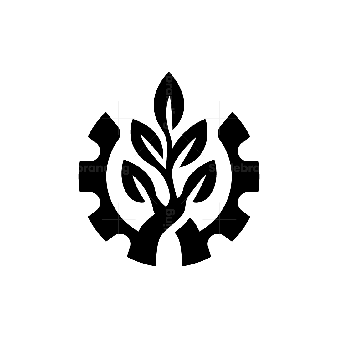 Gear Tree Nature Growth logo | Scalebranding