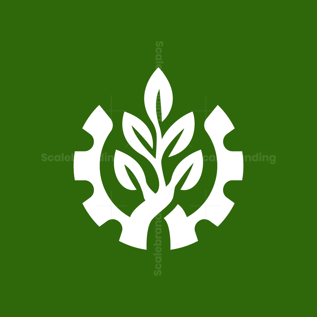 Gear Tree Nature Growth logo | Scalebranding