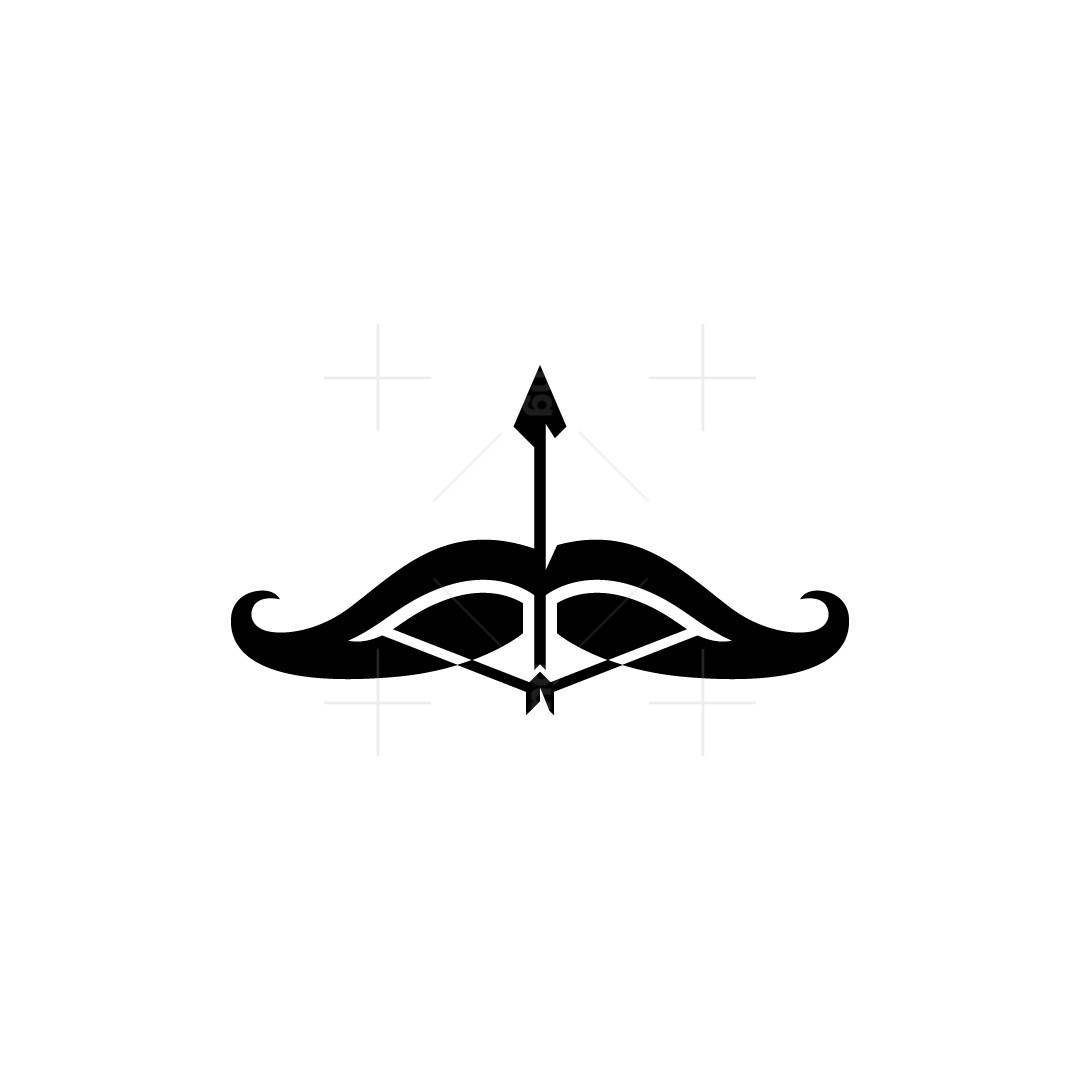 Gentleman Archery Logo Mustache Archer Logo | Scalebranding