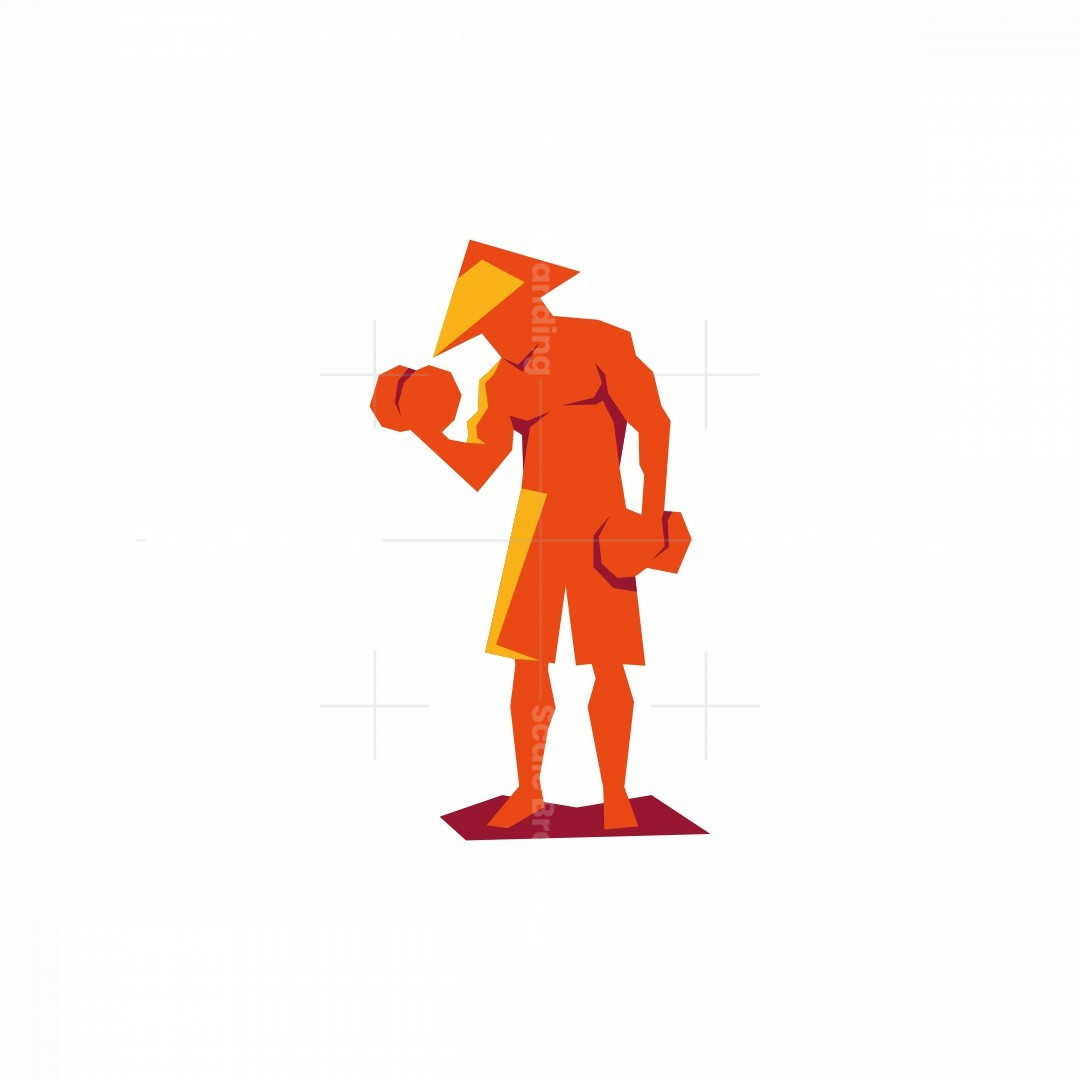 Geometric Bodybuilder Icon Logo | Scalebranding