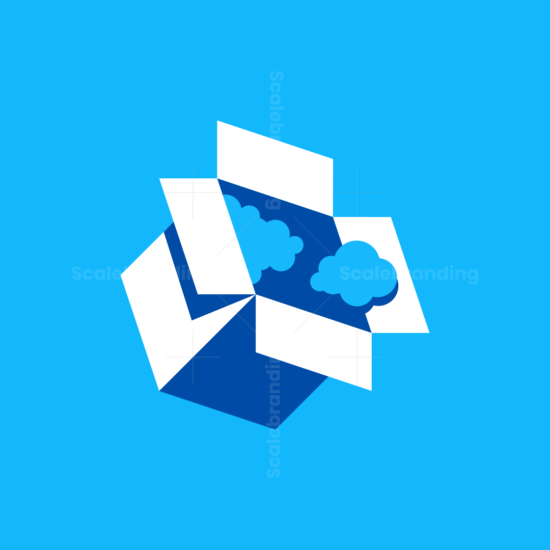 Cloud space box geometric logo | Scalebranding