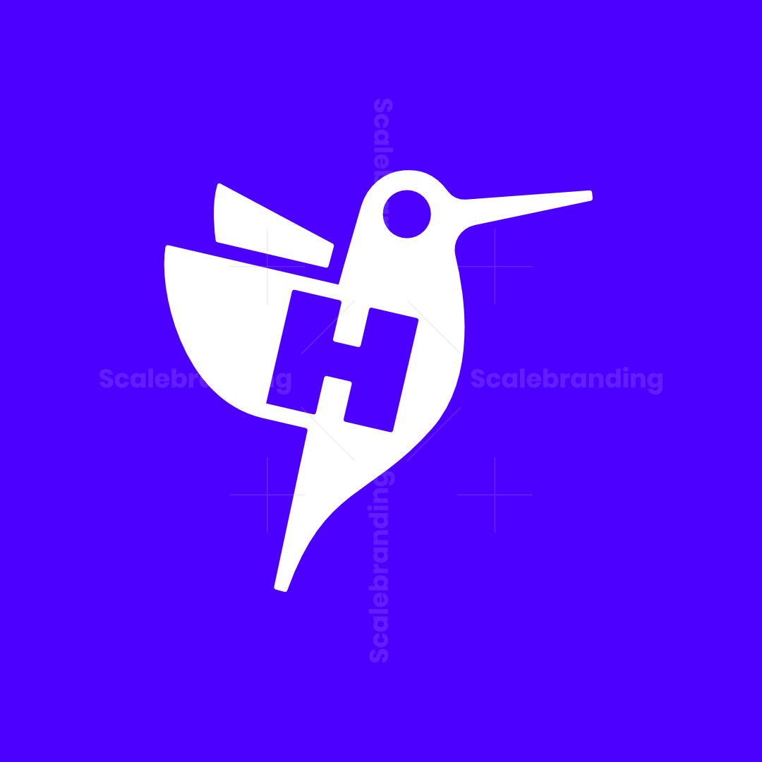 Geometric letter H hummingbird logo | Scalebranding