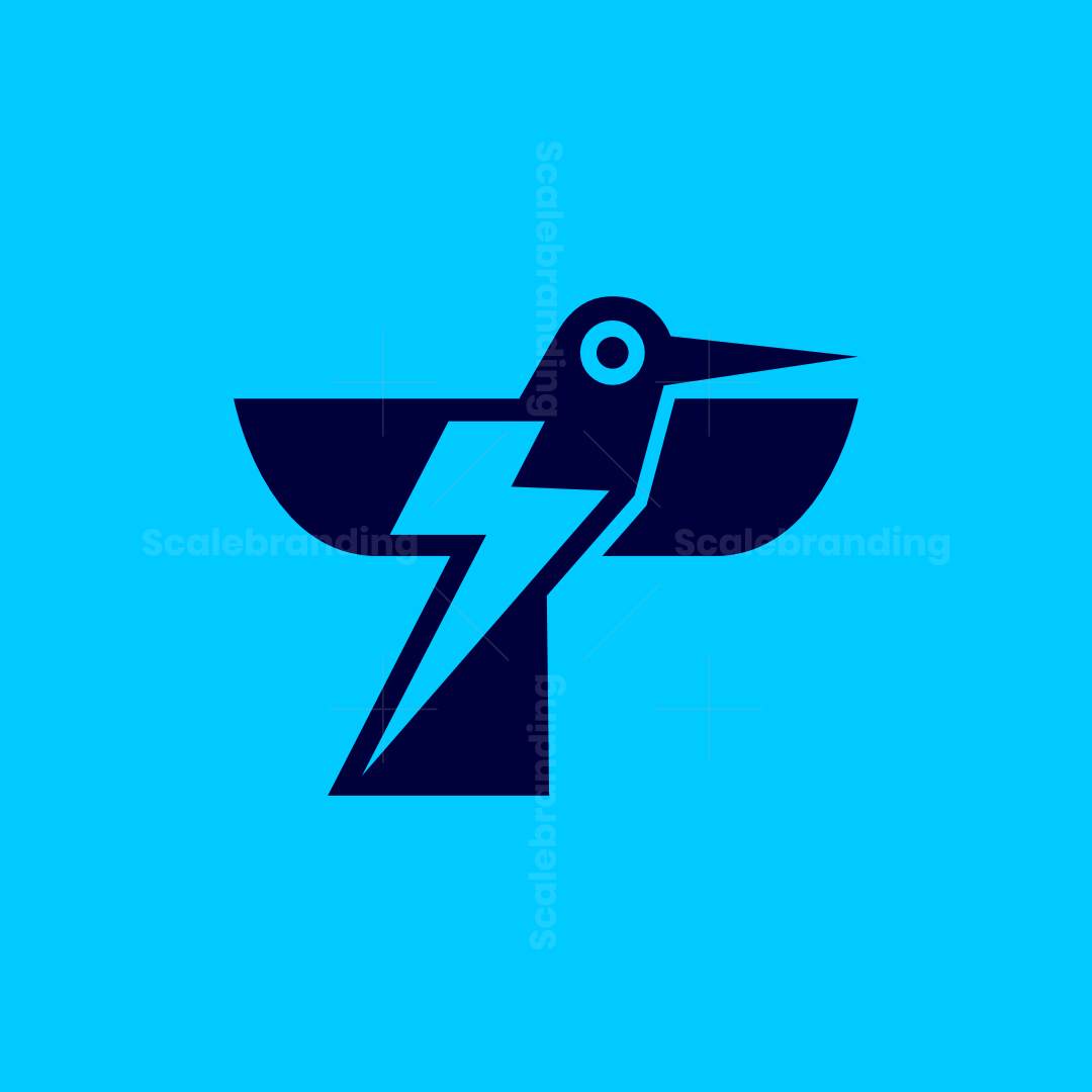 Geometric hummingbird lightning modern logo | Scalebranding