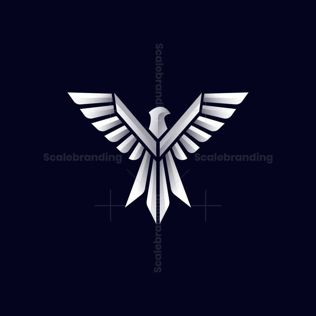 Geometric Metallic Eagle Logo | Scalebranding