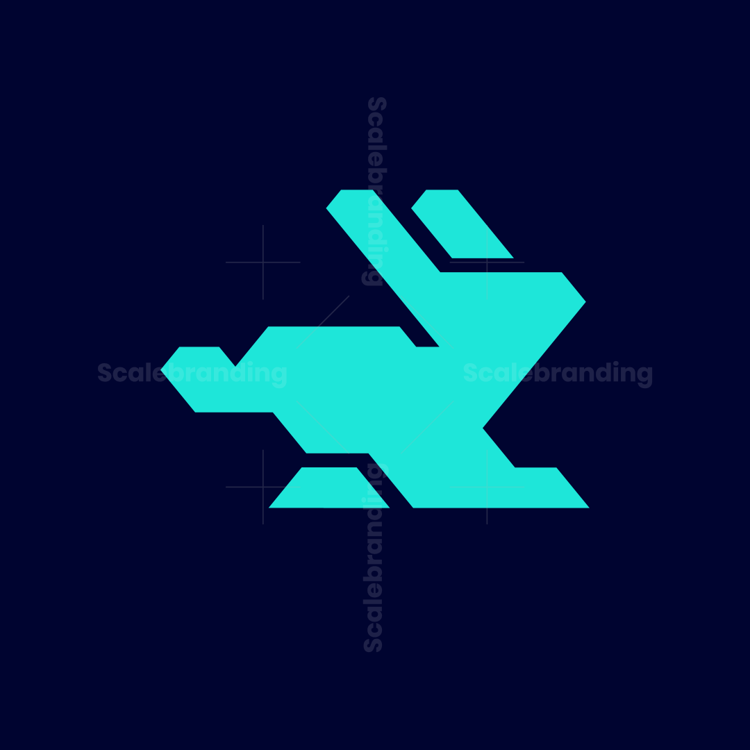 Rabbit Jumping Dynamic Digital Logo | Scalebranding