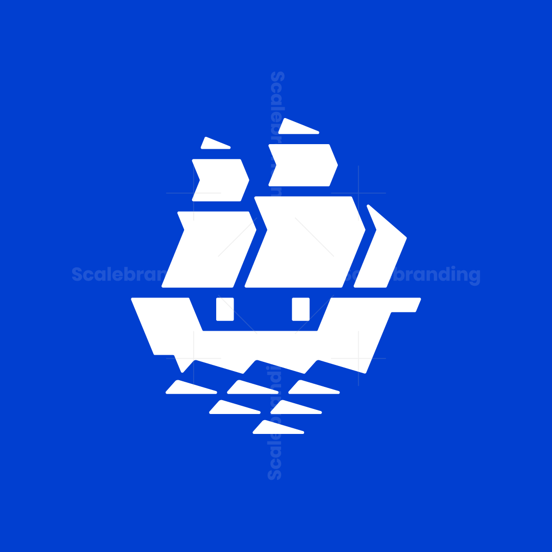 Geometric Ship in the Waves Logo | Scalebranding