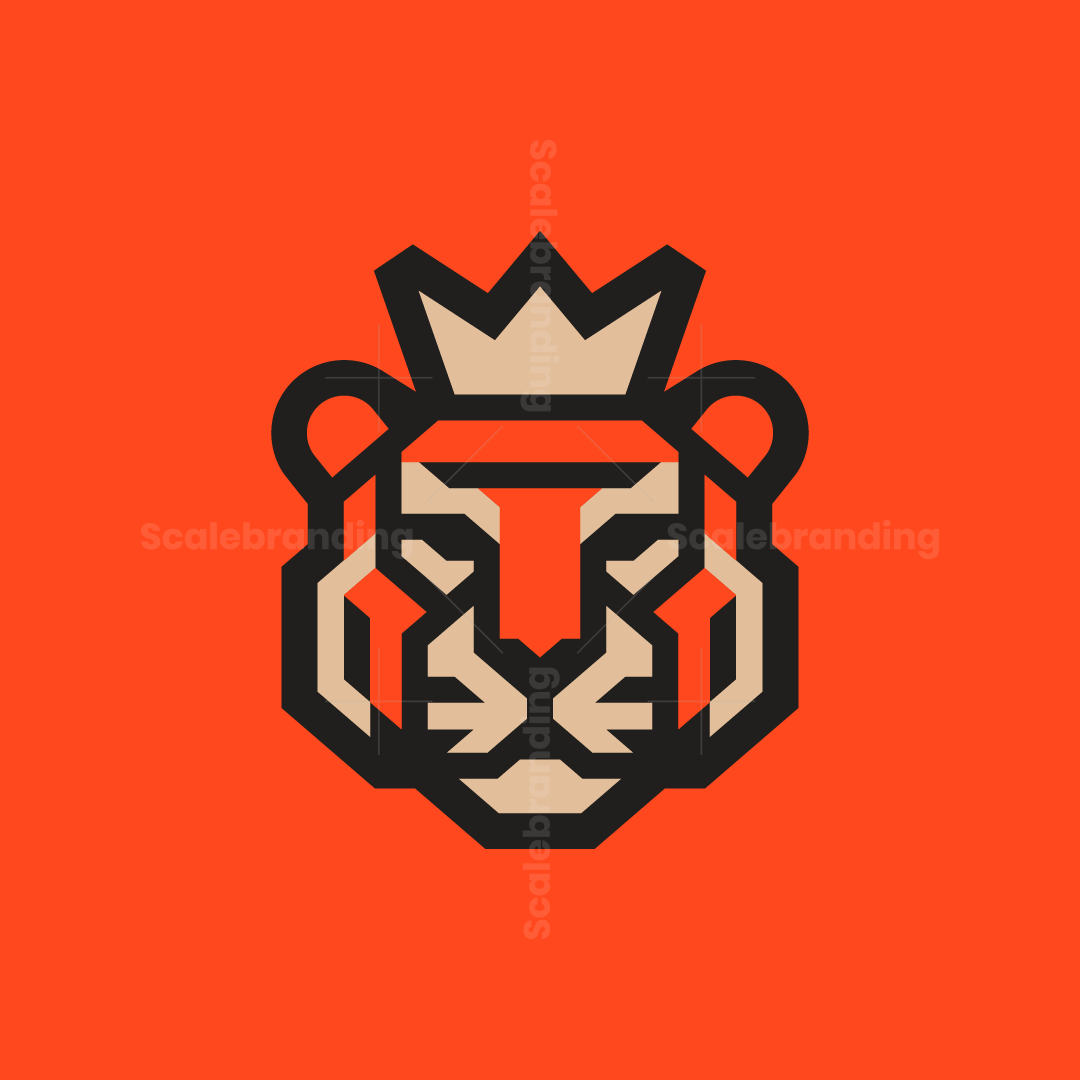 Geometric Tiger King Head Logo | Scalebranding