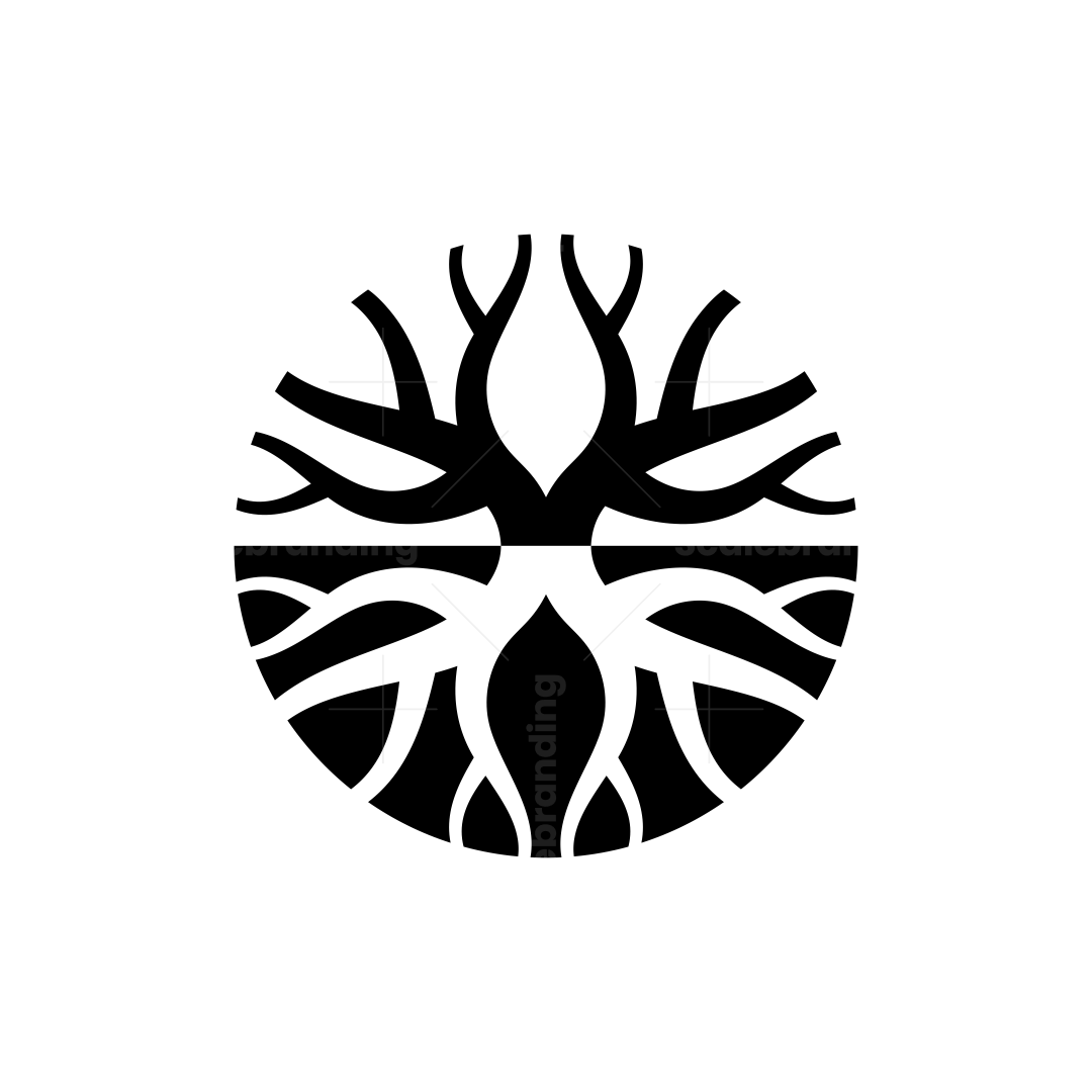 Geometric Tree With Roots Logo | Scalebranding