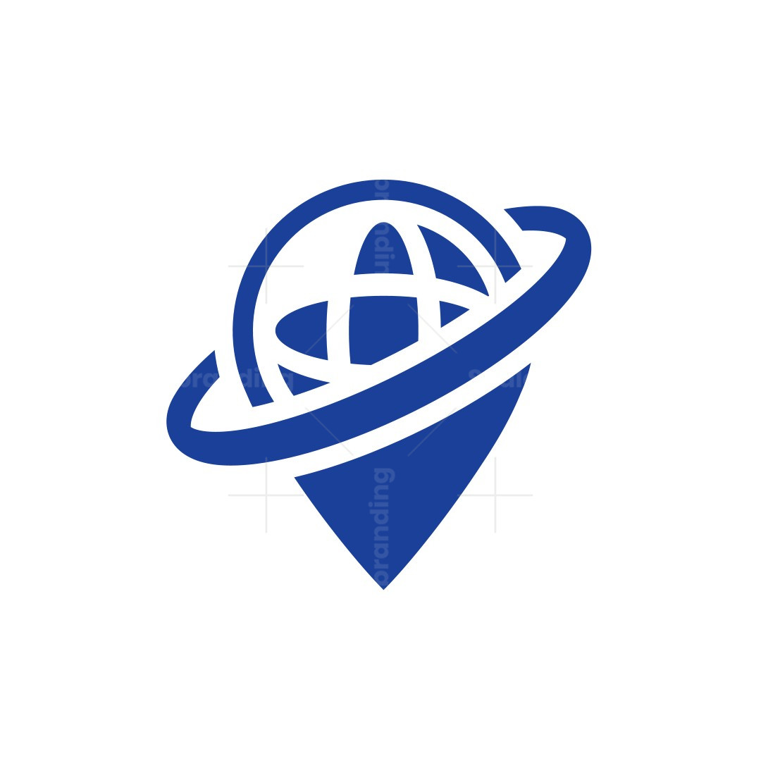 Globe marker blue navigation Logo | Scalebranding