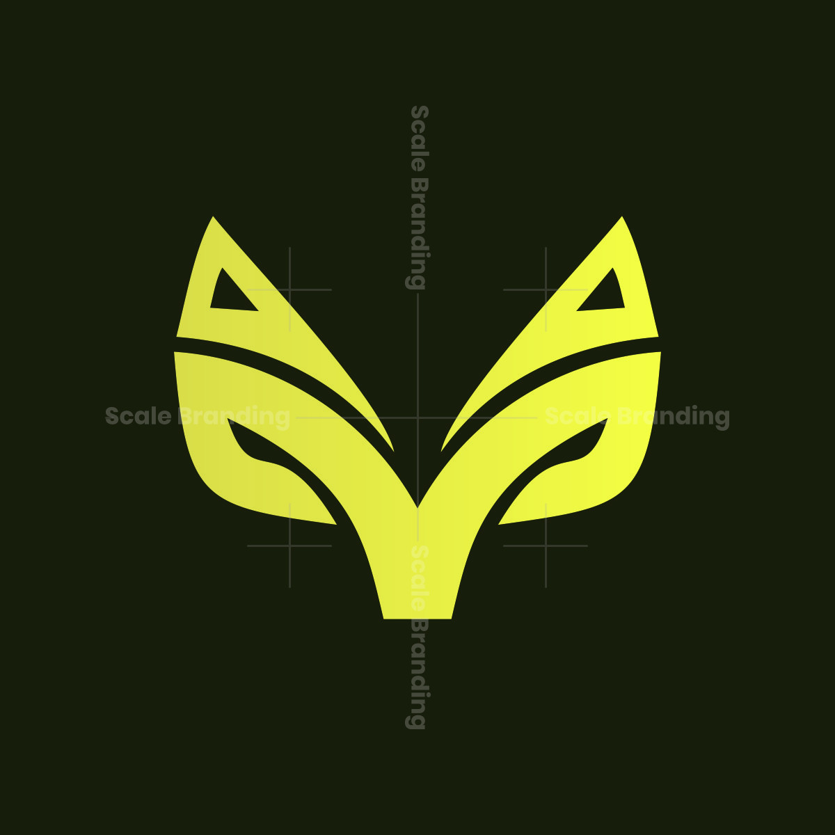gold fox head animal logo | Scalebranding