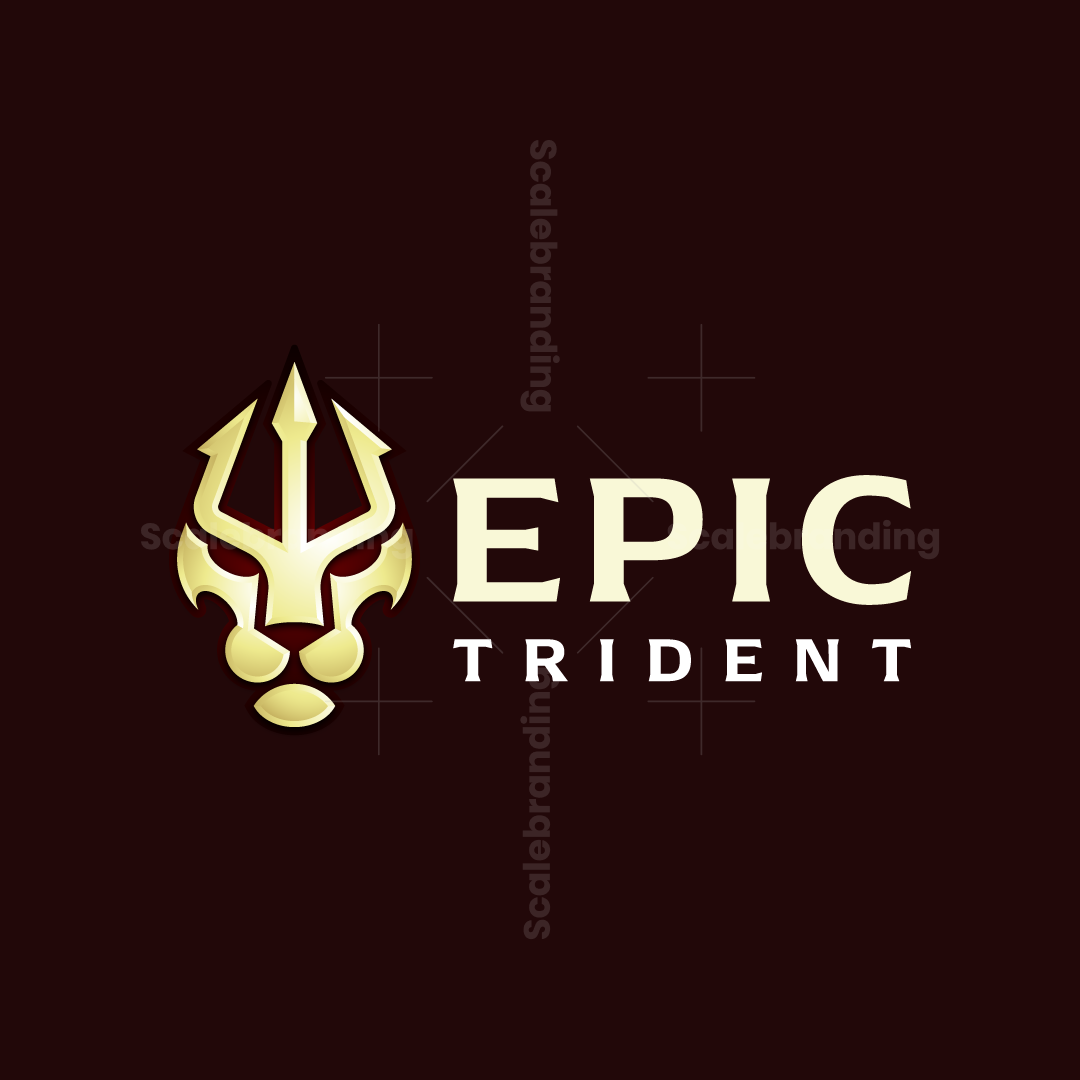 Lion Epic Trident Gold logo | Scalebranding