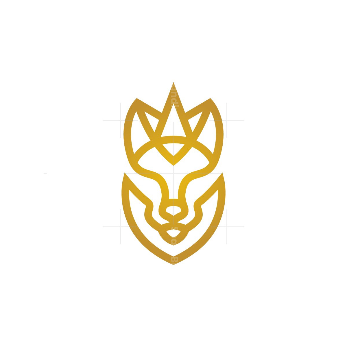 Golden Crowned Wolf Logo Royal Wolf Logo | Scalebranding
