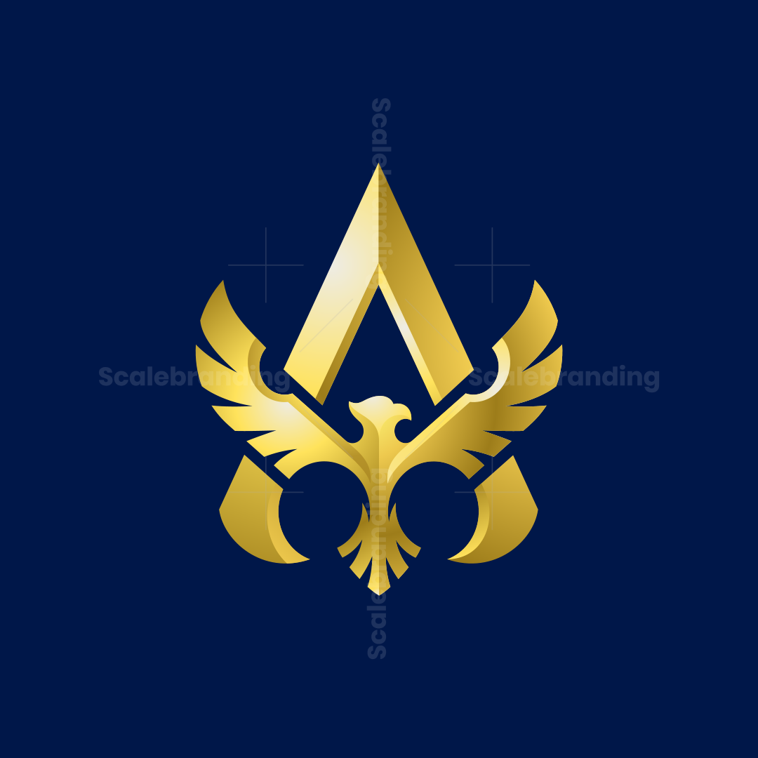 Alpha Eagle Golden Triumphant Phoenix Bird Logo | Scalebranding