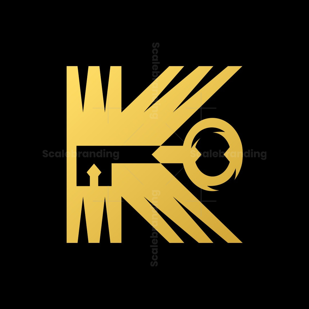 Golden letter K key Logo | Scalebranding