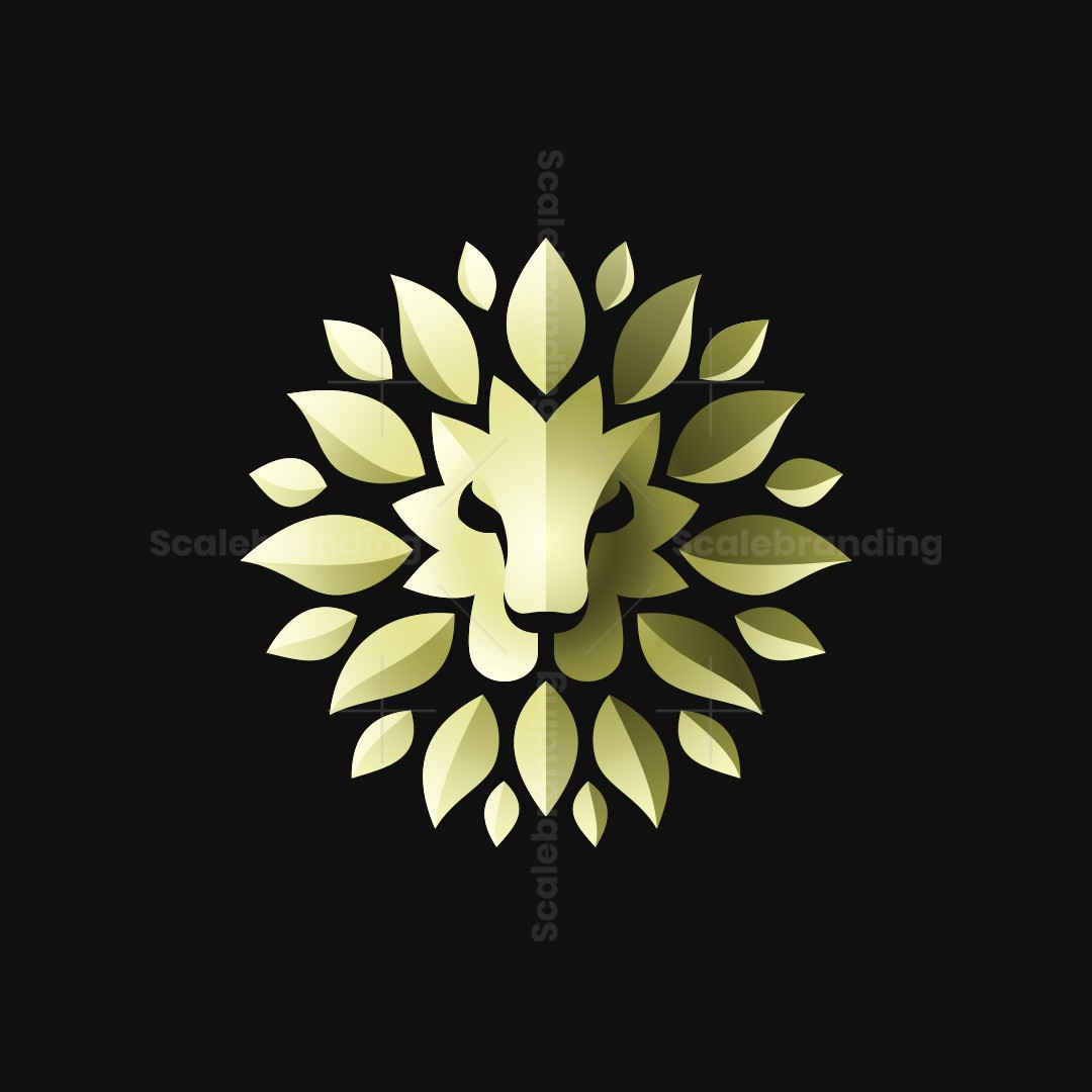 Golden Lion Sun Leaf Logo | Scalebranding