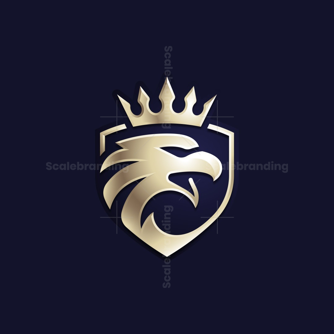 Golden Royal Eagle Shield Logo | Scalebranding