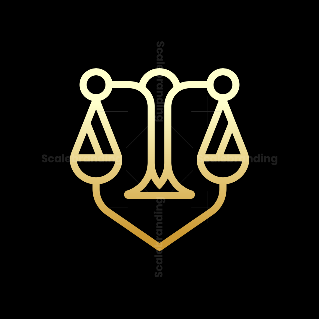 Luxury Golden Scale And Shield Logo | Scalebranding