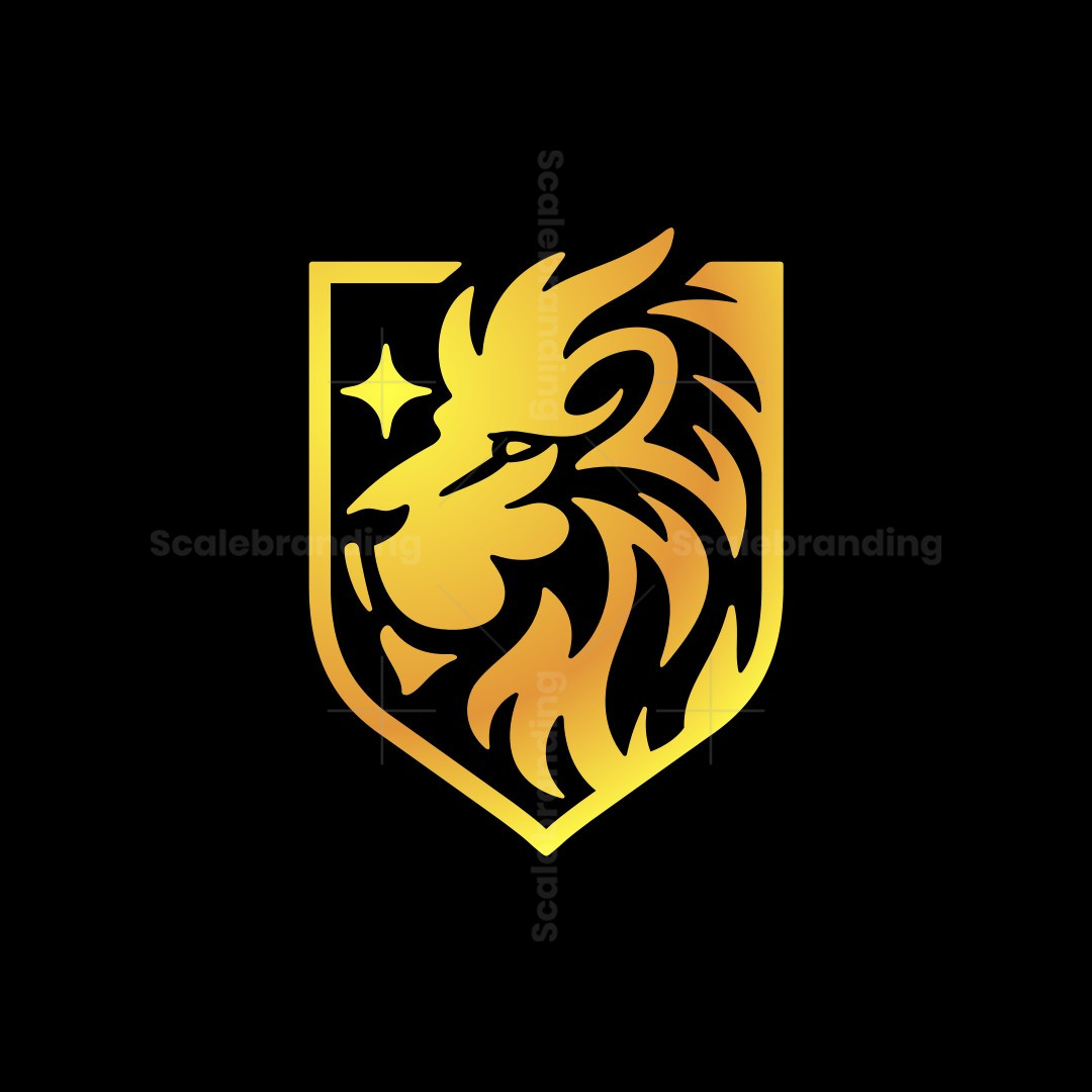 Golden star gazer Lion Logo | Scalebranding