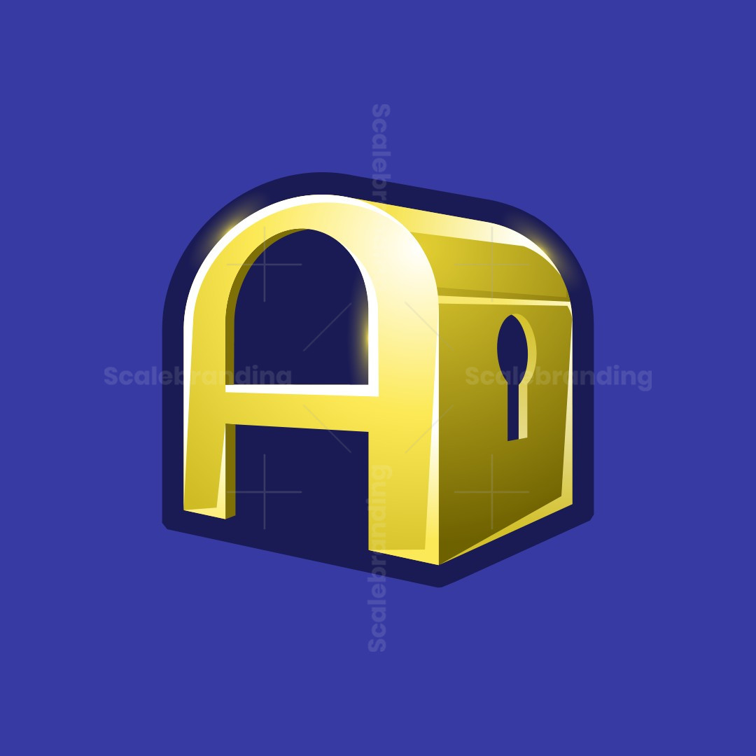 Golden Treasure Chest A Logo | Scalebranding