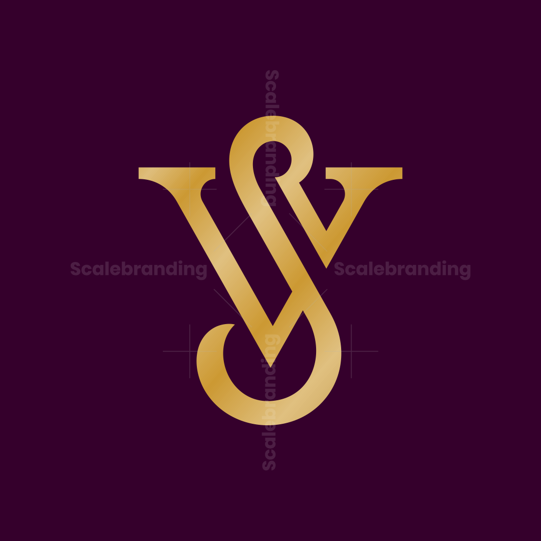 VS or SV Beauty Luxury Monogram Logo | Scalebranding