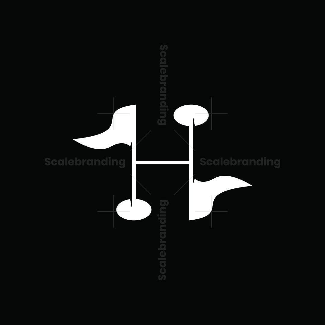 golf flag letter H Logo | Scalebranding