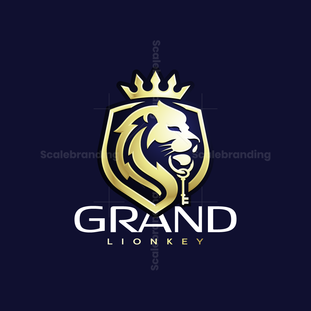 Lion Head Logo With Crown