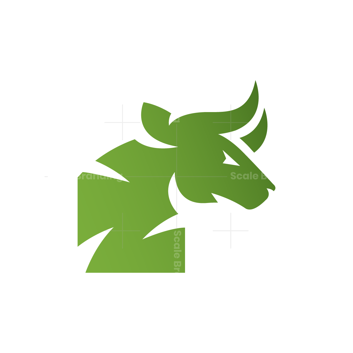 Green Bull Logo Big Bull Head Logo | Scalebranding
