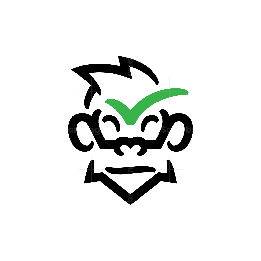 Checkmark Monkey Logo Green Check Monkey Logo | Scalebranding